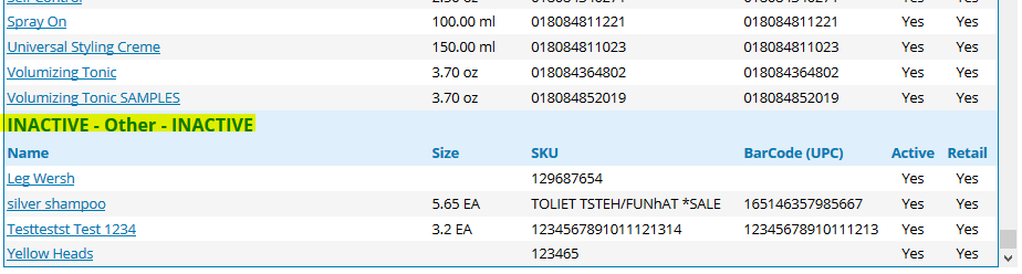 Inactivating Products